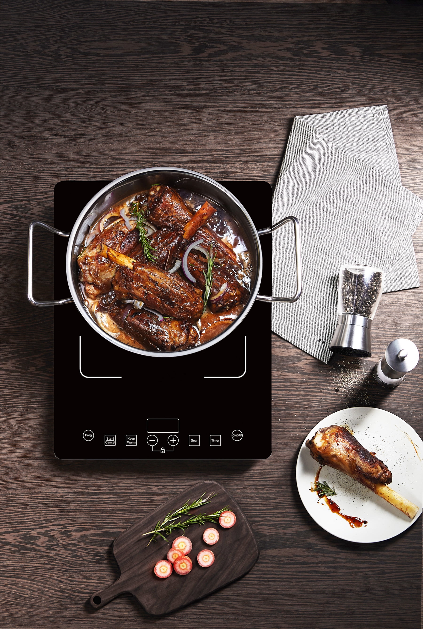 ChangBERT 1800W Induction Cooktop Portable Sensor Touch Electric Rapid ...