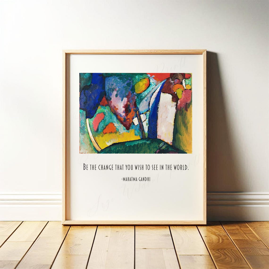 Be the Change Gandhi Quote Wall Art MidCentury Decor for Office ...