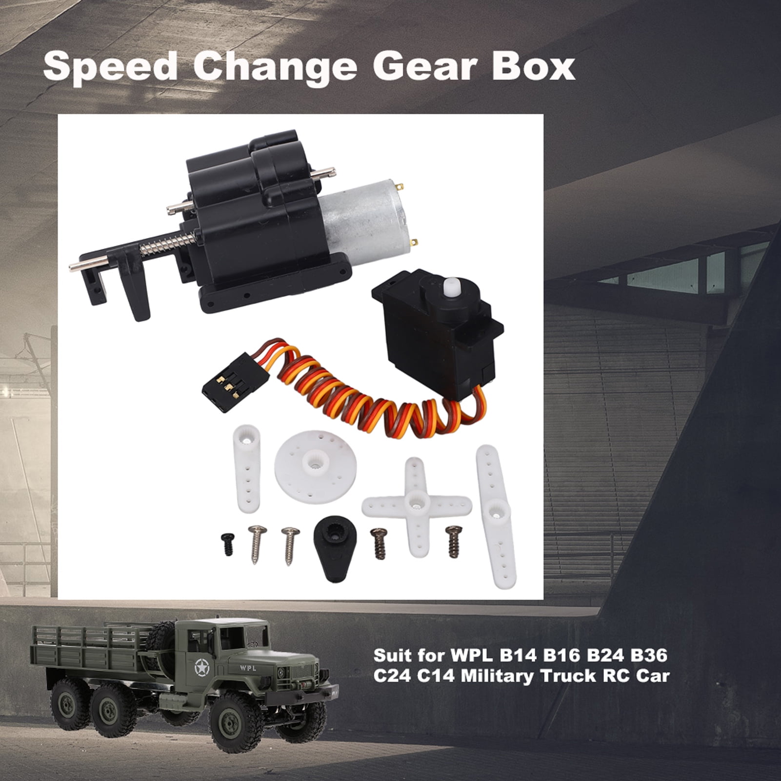 Change Speed Change Gear Box W/ Motor And Servo For WPL B14 B16 B24 B36 ...