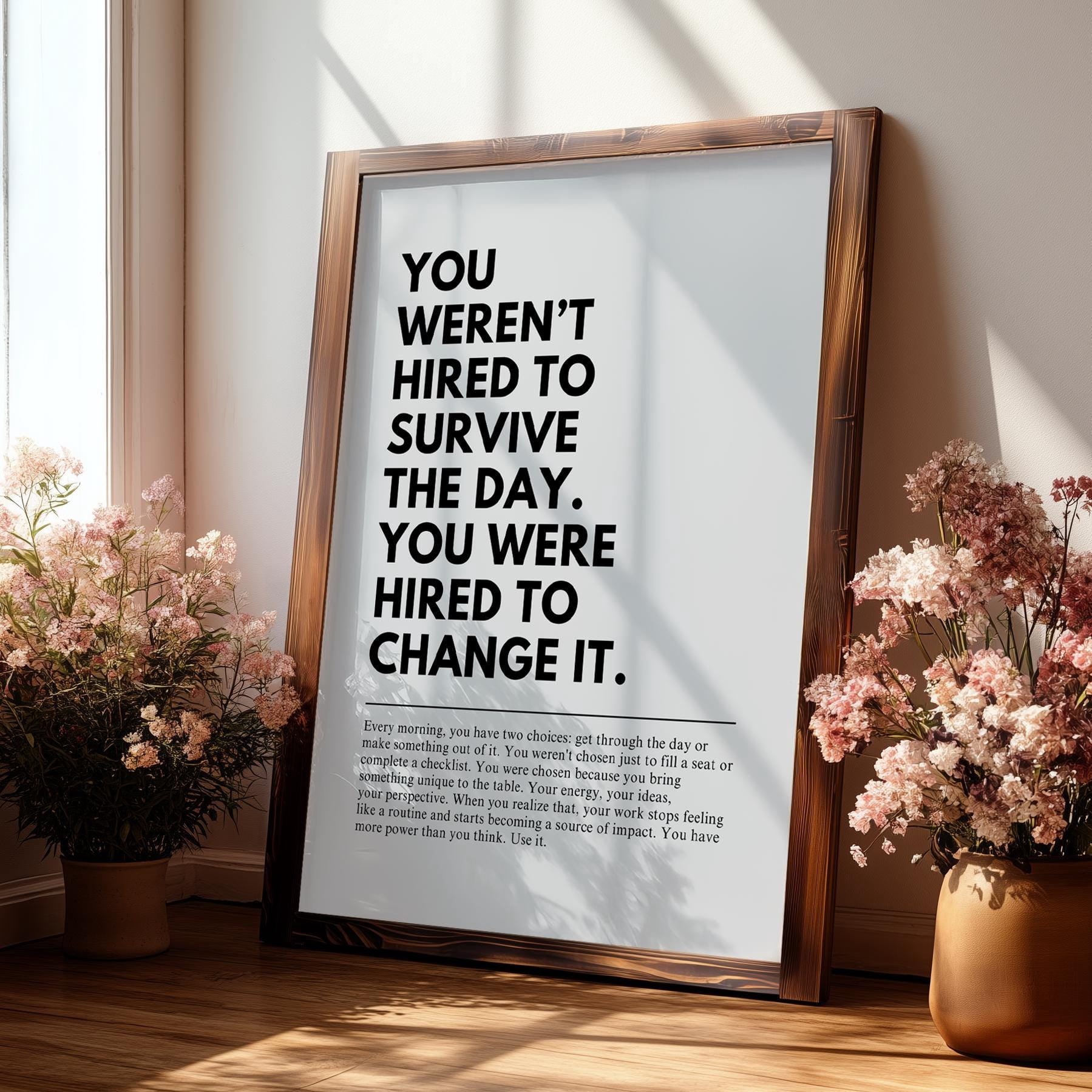 Change The Day, Workplace Motivational Quote Wall Art, Office Prints ...
