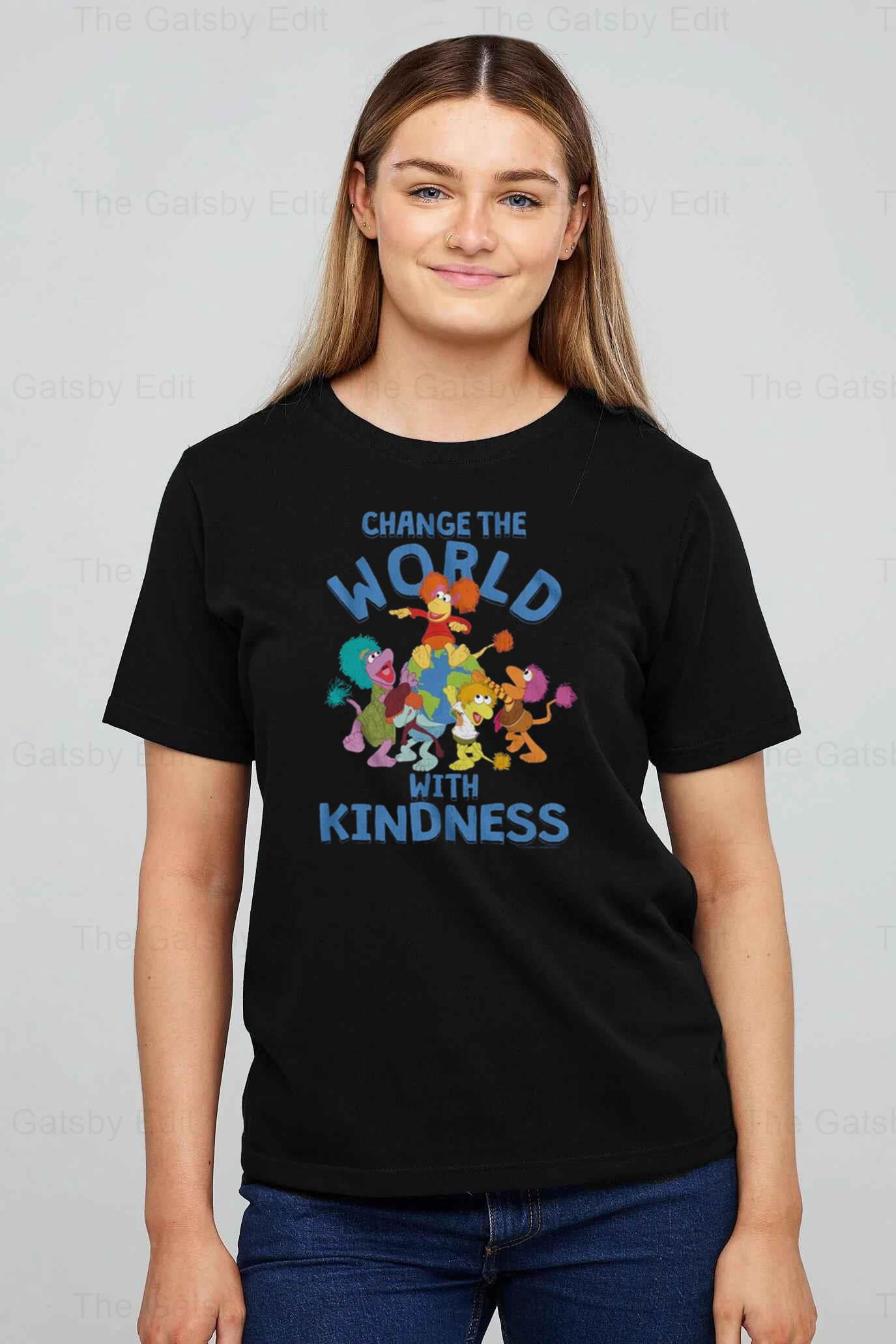 Change World Kindness Fraggle Rock TV Show Muppets Quote Graphic Tee ...