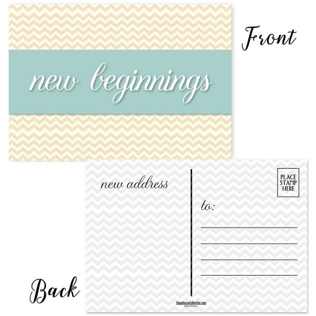 Change of Address Postcards - New Address Announcement Cards - 40 ...