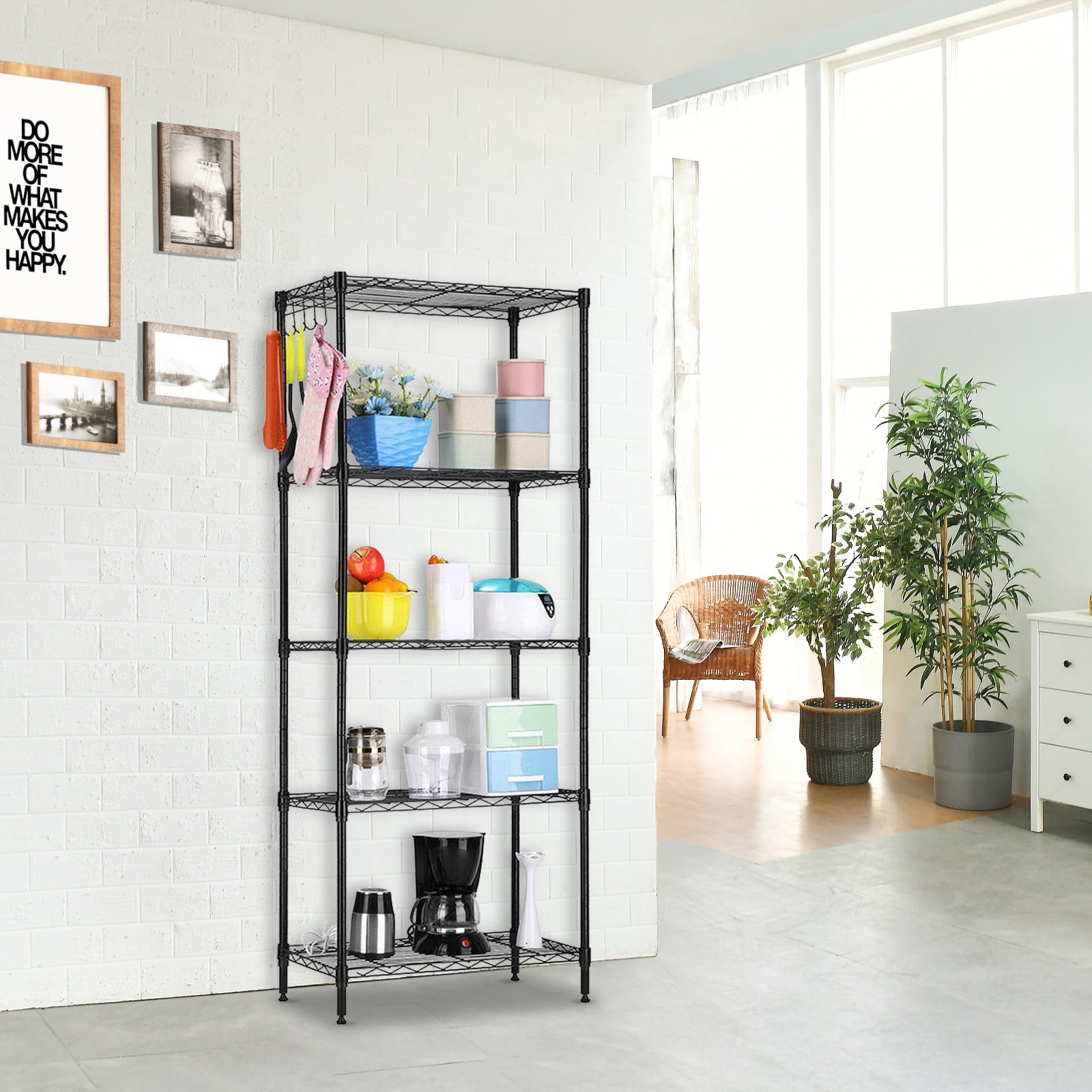 Changeable Assembly Floor Standing Carbon Steel Storage Rack Black ...