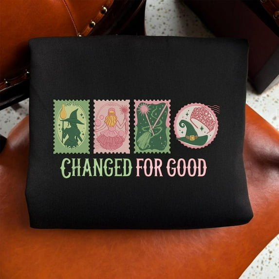 Changed For Good Embroideried Sweatshirt | Pink and Green Stamp Design ...