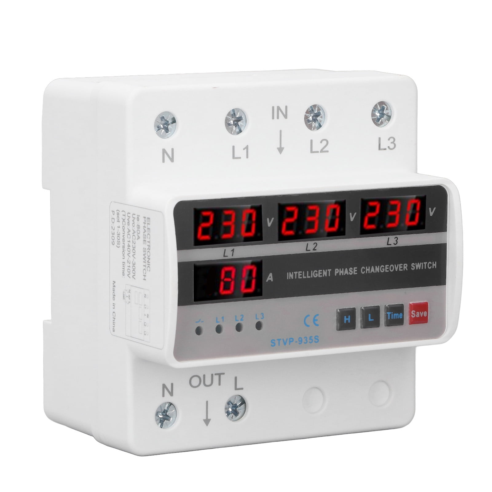 Changeover Switch, 3 Phase Transfer Switch, DIN Rail Mount Automatic ...