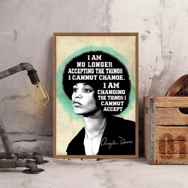 Changing And Accepting Quote Angela Davis Poster, Angela Davis Poster ...