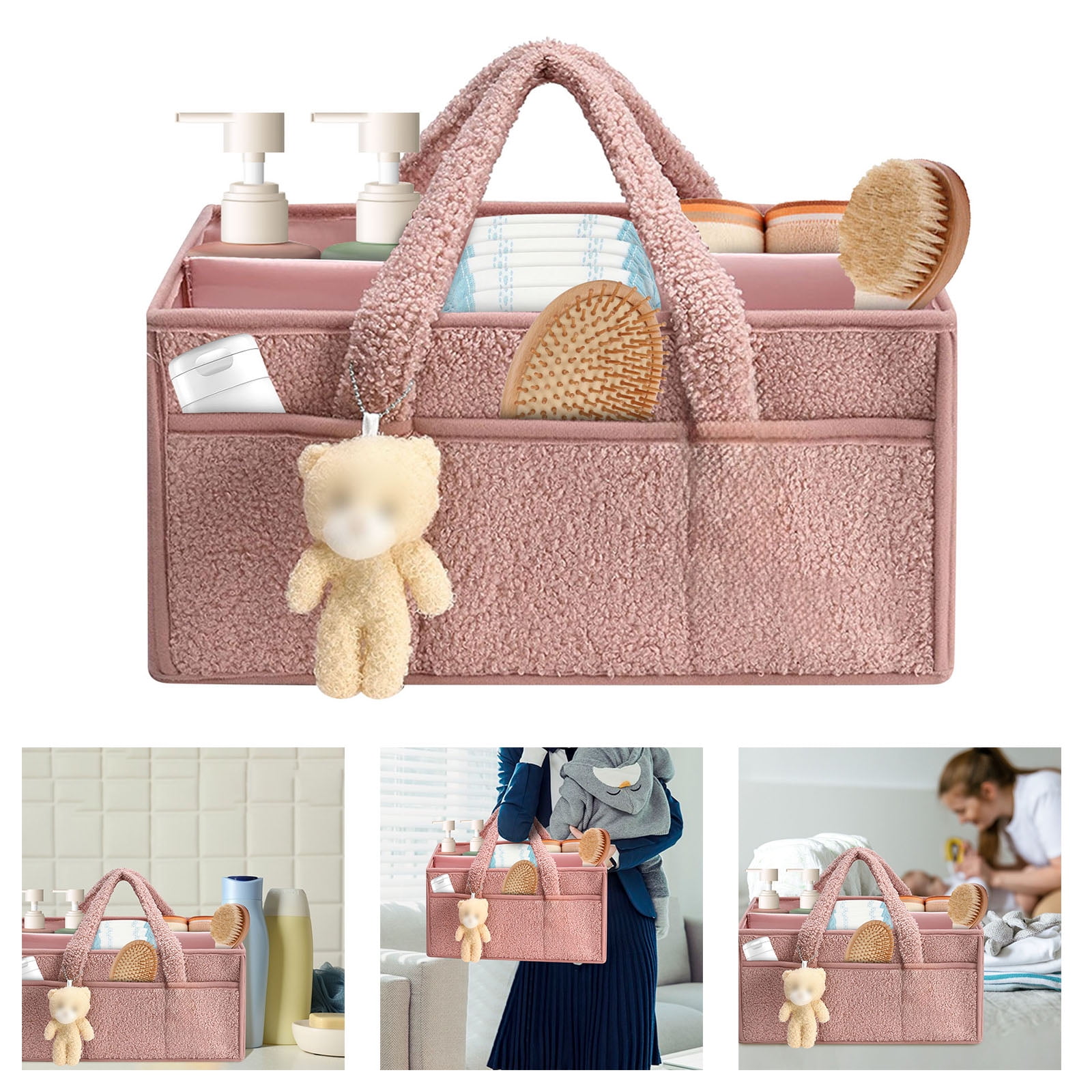 Changing Bag Organiser Portable Baby Nappy Caddy Organiser Plush ...