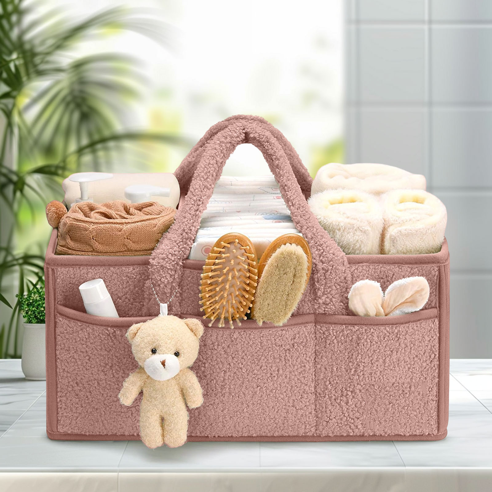 Changing Bag Organiser, Portable Baby Nappy Caddy Organiser, Plush ...