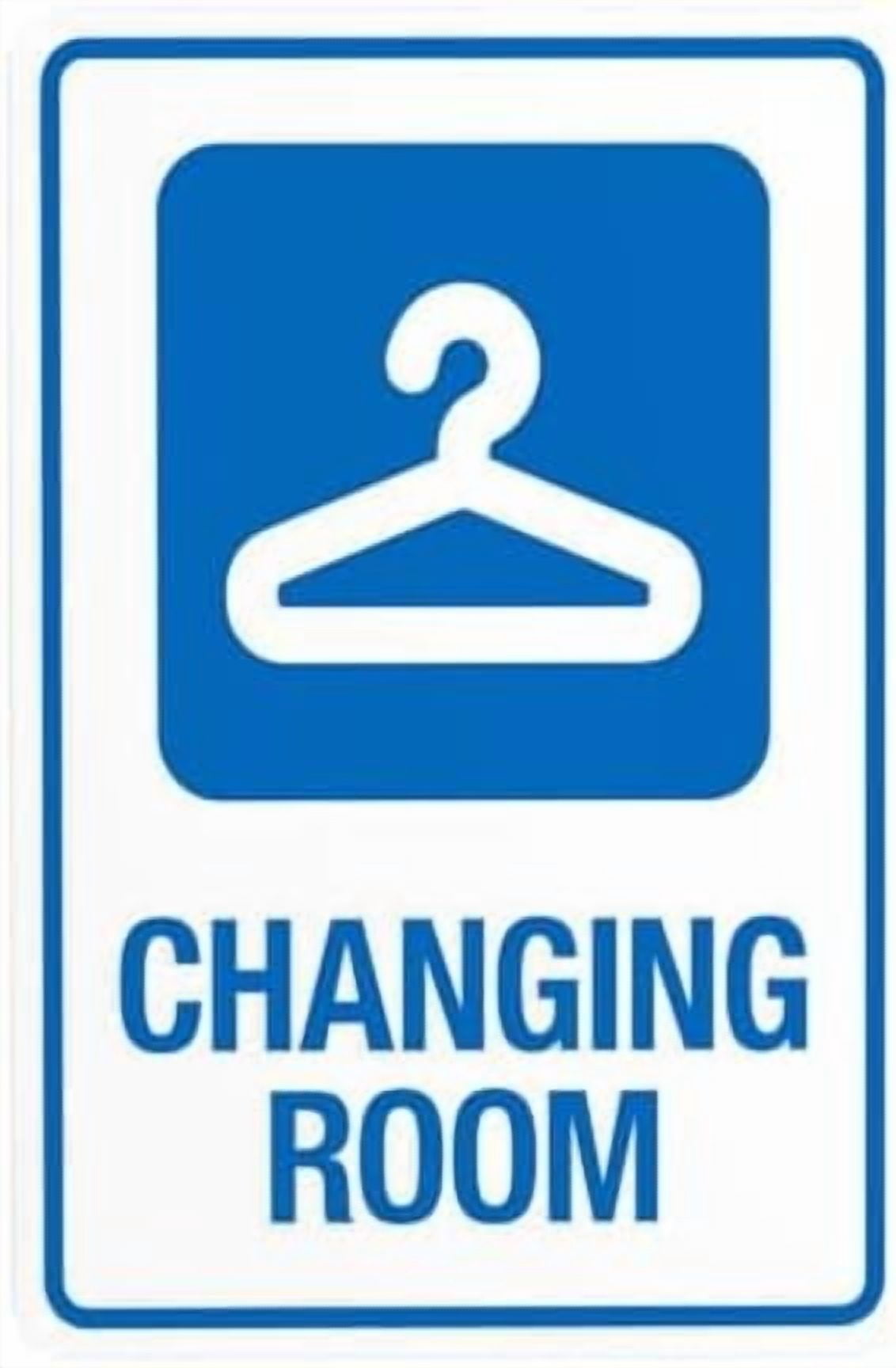 Changing Room With Graphic Warning Sign, Room Metal Signs for Business ...