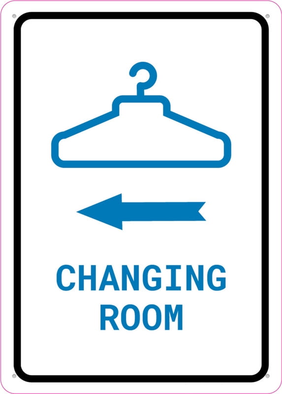 Changing Room Left Arrow Sign Outdoor, Uv Printed Rust Free Aluminum 12 ...