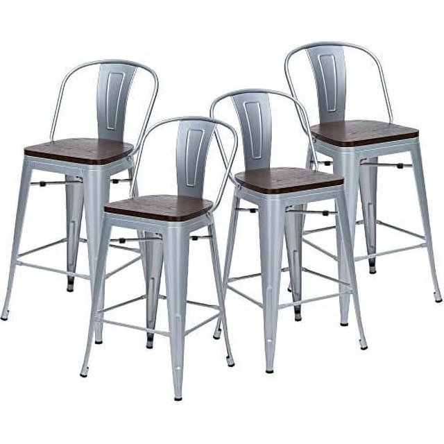 Changjie 30 Inches Stools Counter Height Stools with Back Modern ...
