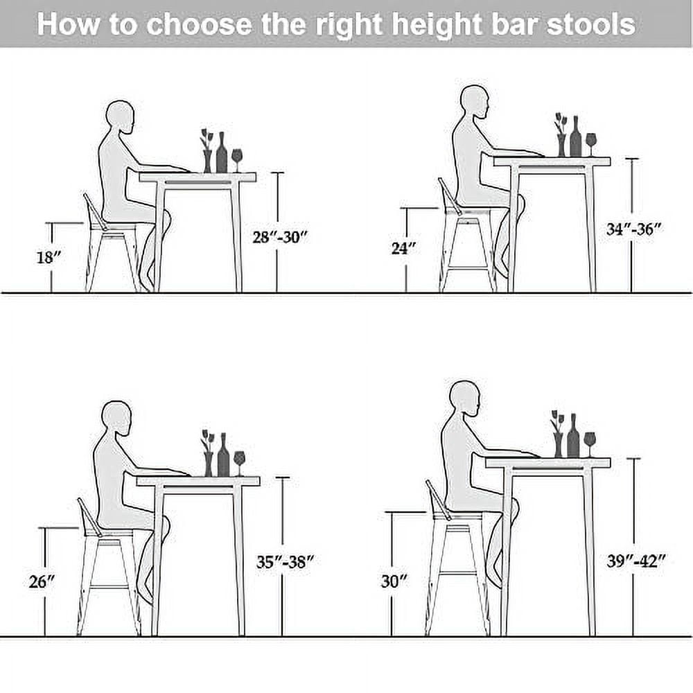 Changjie Furniture 26 Inch Swivel Bar Stools Set of 4 Counter Height ...