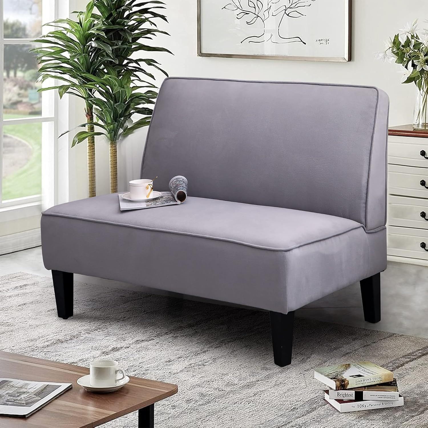Changjie Furniture Small Loveseat Sofa, Upholstered Small Sofa Couch ...