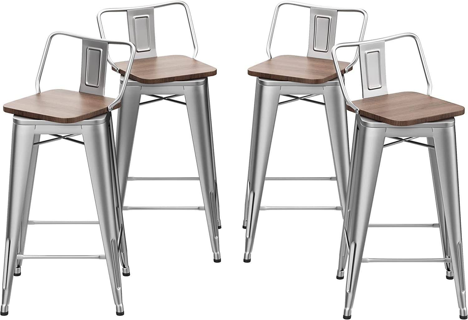 Changjie Furniture Swivel Bar Stools with Backs, Industrial Barstools ...