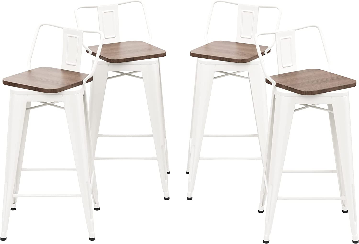 Changjie Furniture Swivel Bar Stools with Backs, Industrial Barstools ...