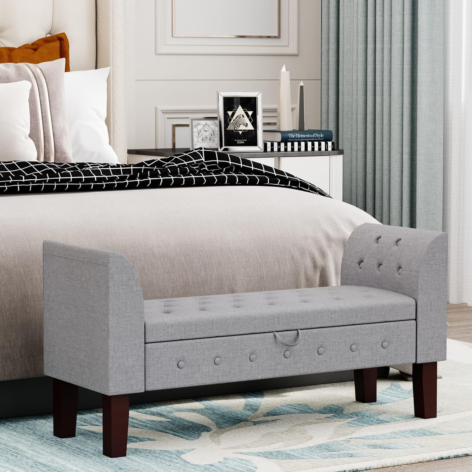 Changjie Furniture Tufted Stroage Bench for Bedroom Uphosltered Ottoman ...
