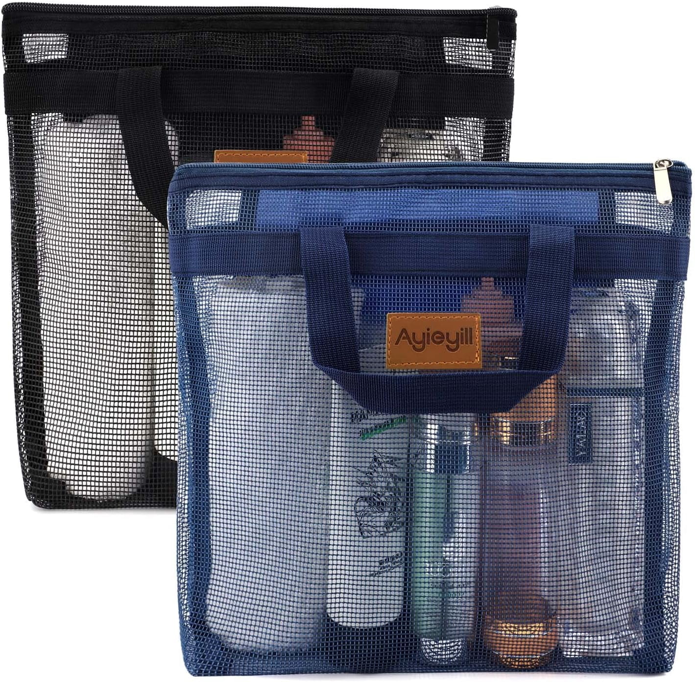 Changmaius 1/2 Pcs Shower Mesh Caddy Bag Quick Dry Hanging Toiletry and ...