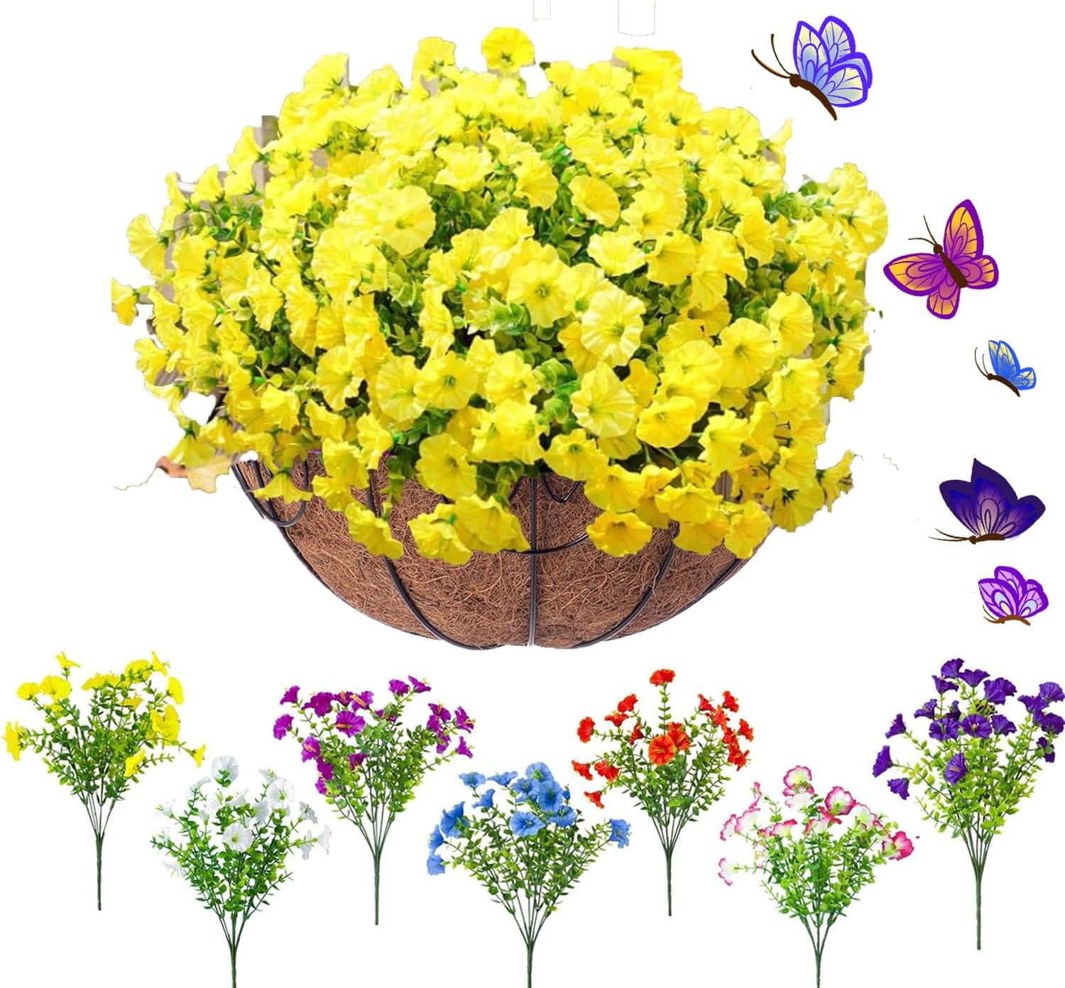 Changmaius Artificial Flowers Outdoor UV Protected – Colorful Faux ...