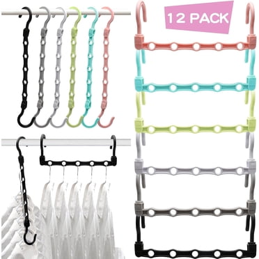4 Pack Magic Space Saving Clothes Hangers Multifunctional Smart Closet ...
