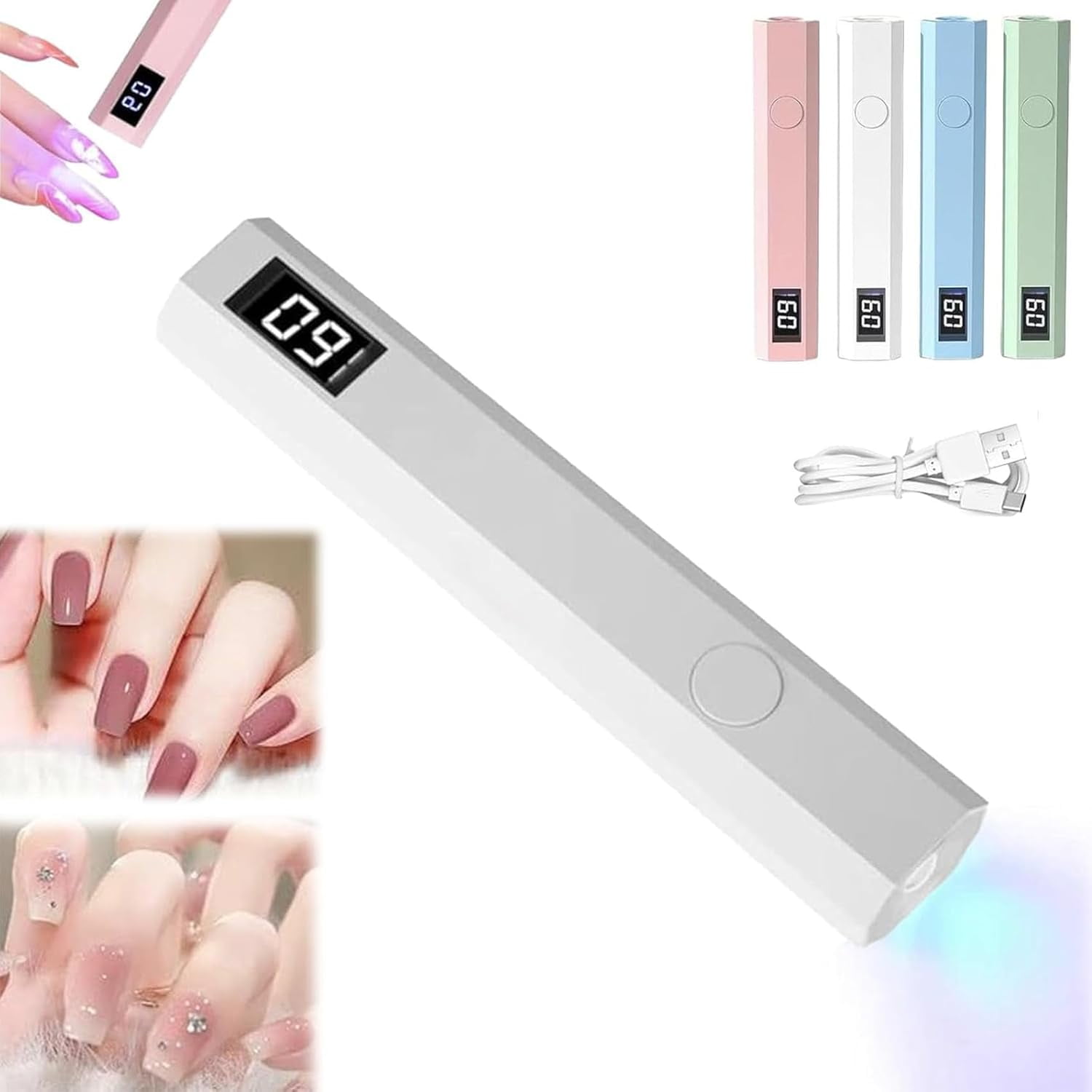 Changmaius Mini UV Light for Gel Nails - Rechargeable Portable Nail ...
