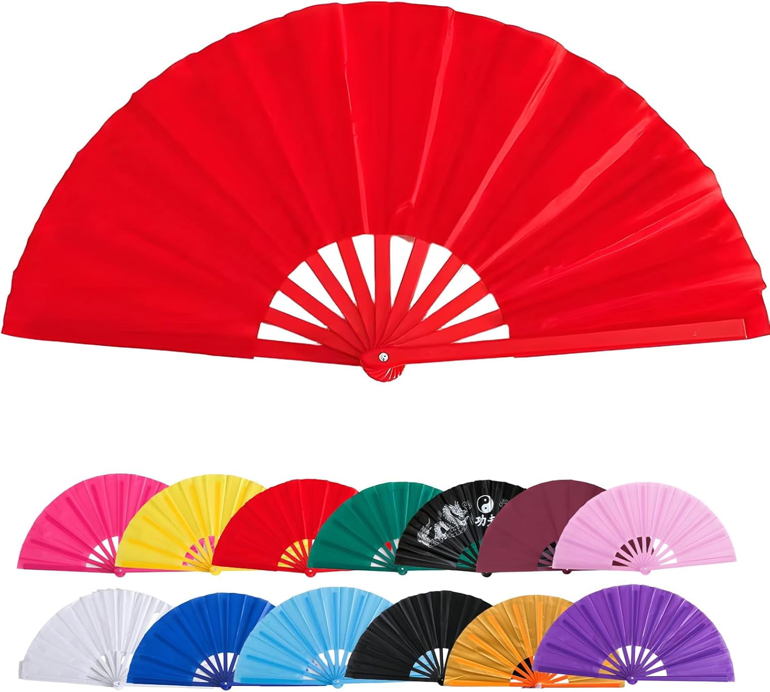 Changmaius Pro-Grade Kung Fu Hand Fan - Tai Chi Foldable Fan for Dance ...
