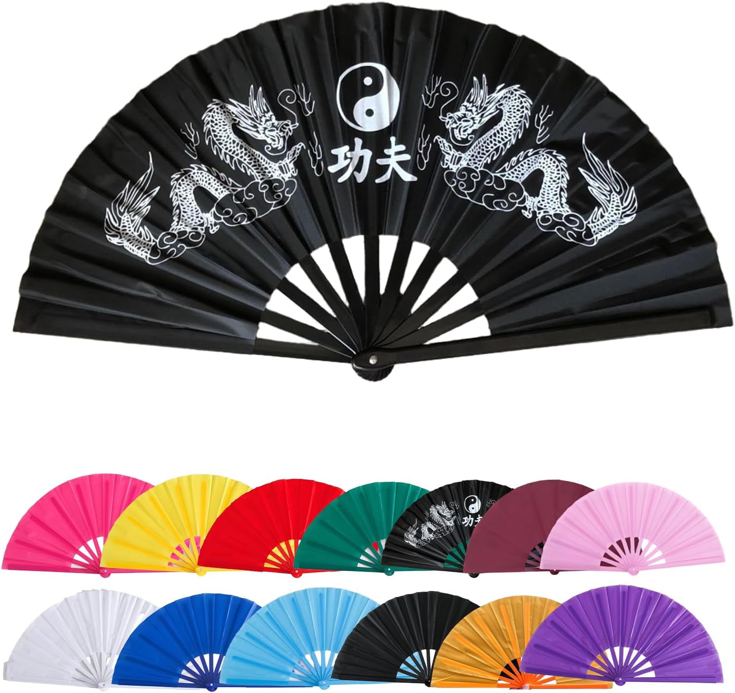 Changmaius Pro-Grade Kung Fu Hand Fan - Tai Chi Foldable Fan for Dance ...