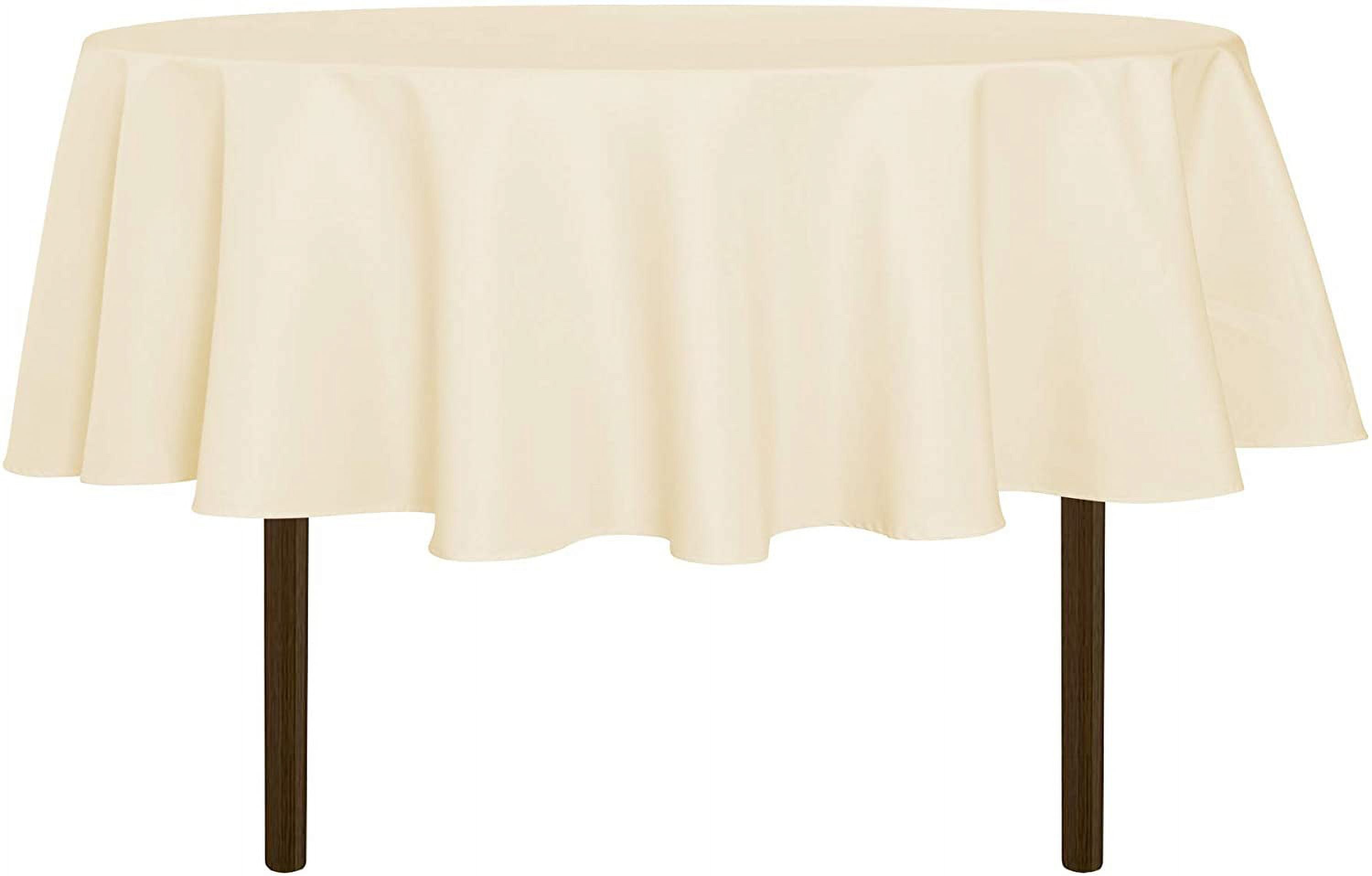Changmaius Round Tablecloth 90 Inch Beige, Stain and Wrinkle Resistant ...