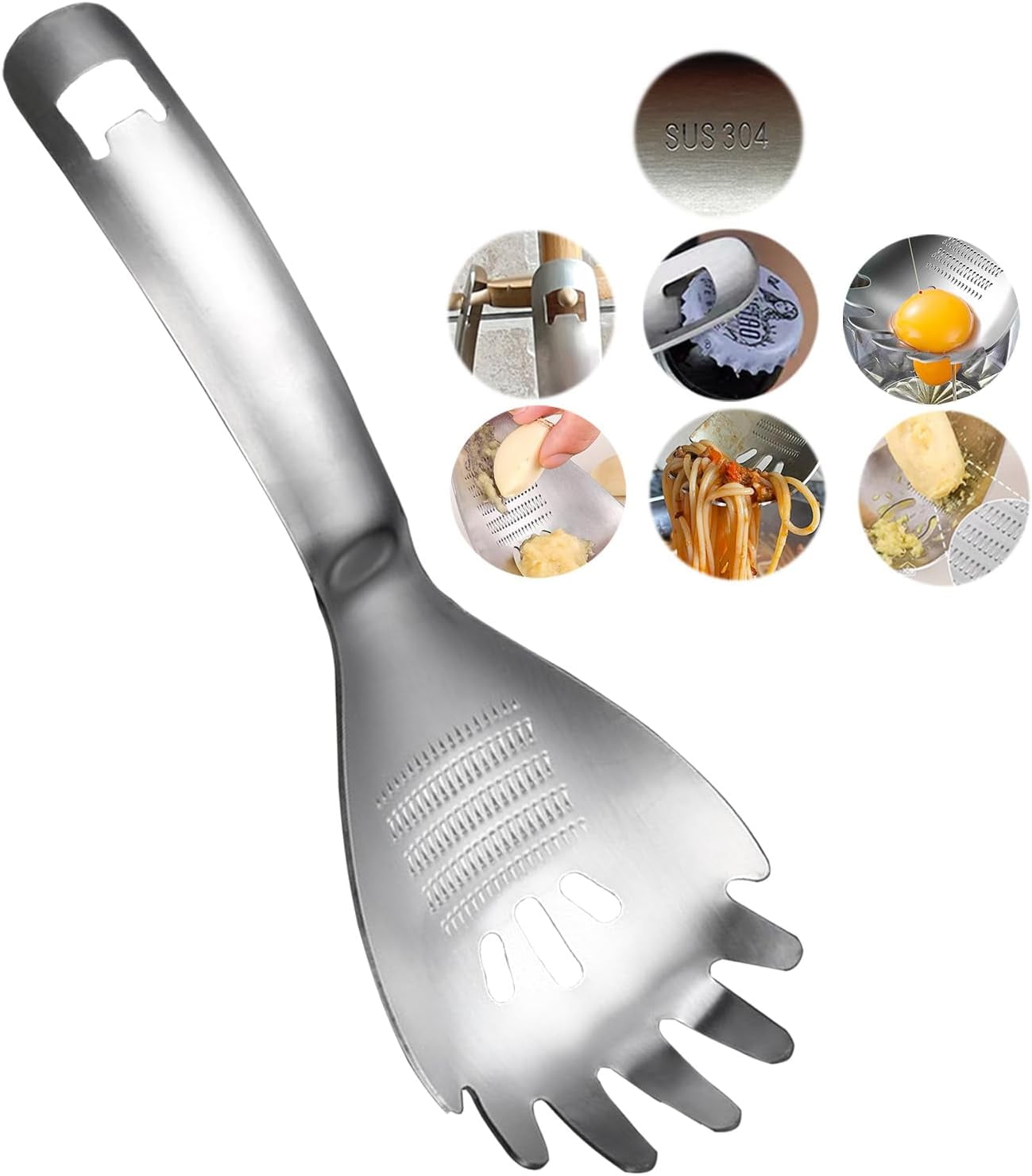 Changmaius Slotted Spoon,304 Stainless Steel 5-in-1 Multi-Functions ...