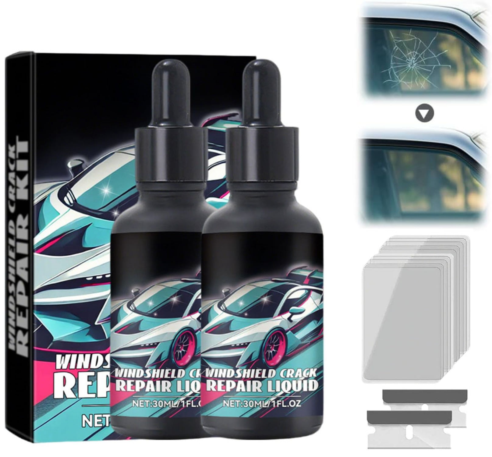 Changmaius Windshield Crack Repair Kit, 2025 Glass Repair Liquid for ...