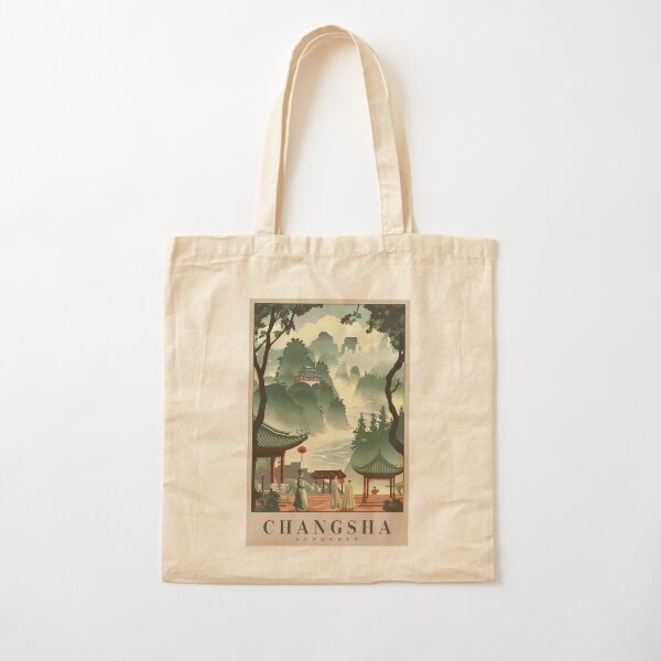 Changsha Vintage Travel Poster Cotton Tote Bag Canvas Tote Bag, Family ...
