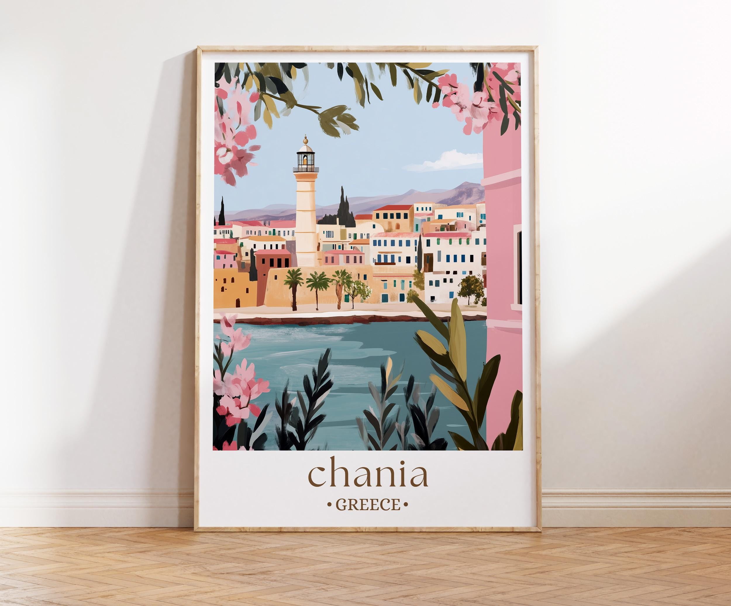 Chania Greece Art Print Crete Poster Print Greece Poster Athens Artwork ...