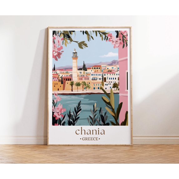 Chania Greece Art Print Crete Poster Print Greece Poster Athens Artwork ...