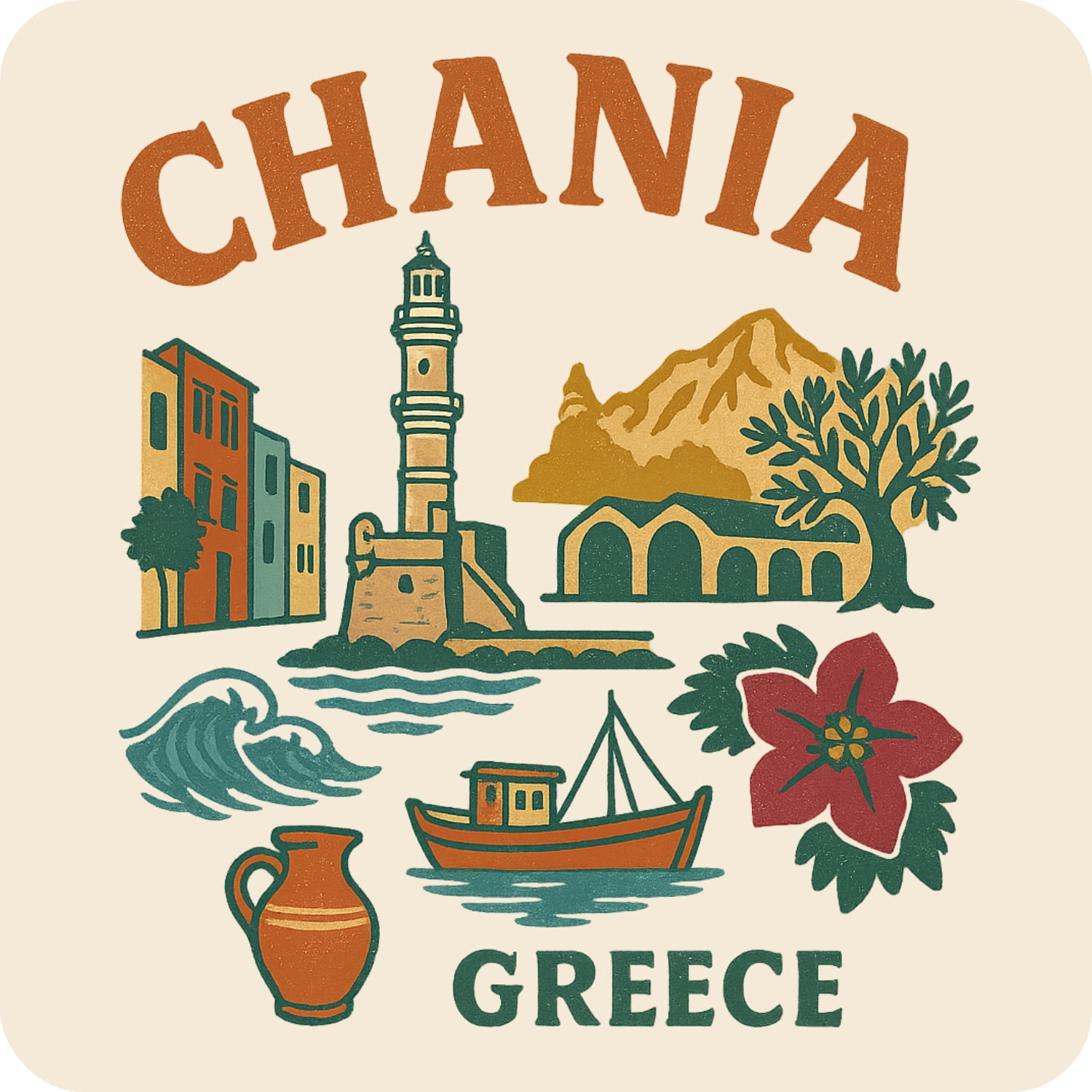 Chania Greece Keepsakes Souvenir Vinyl Sticker – Destination Travel ...