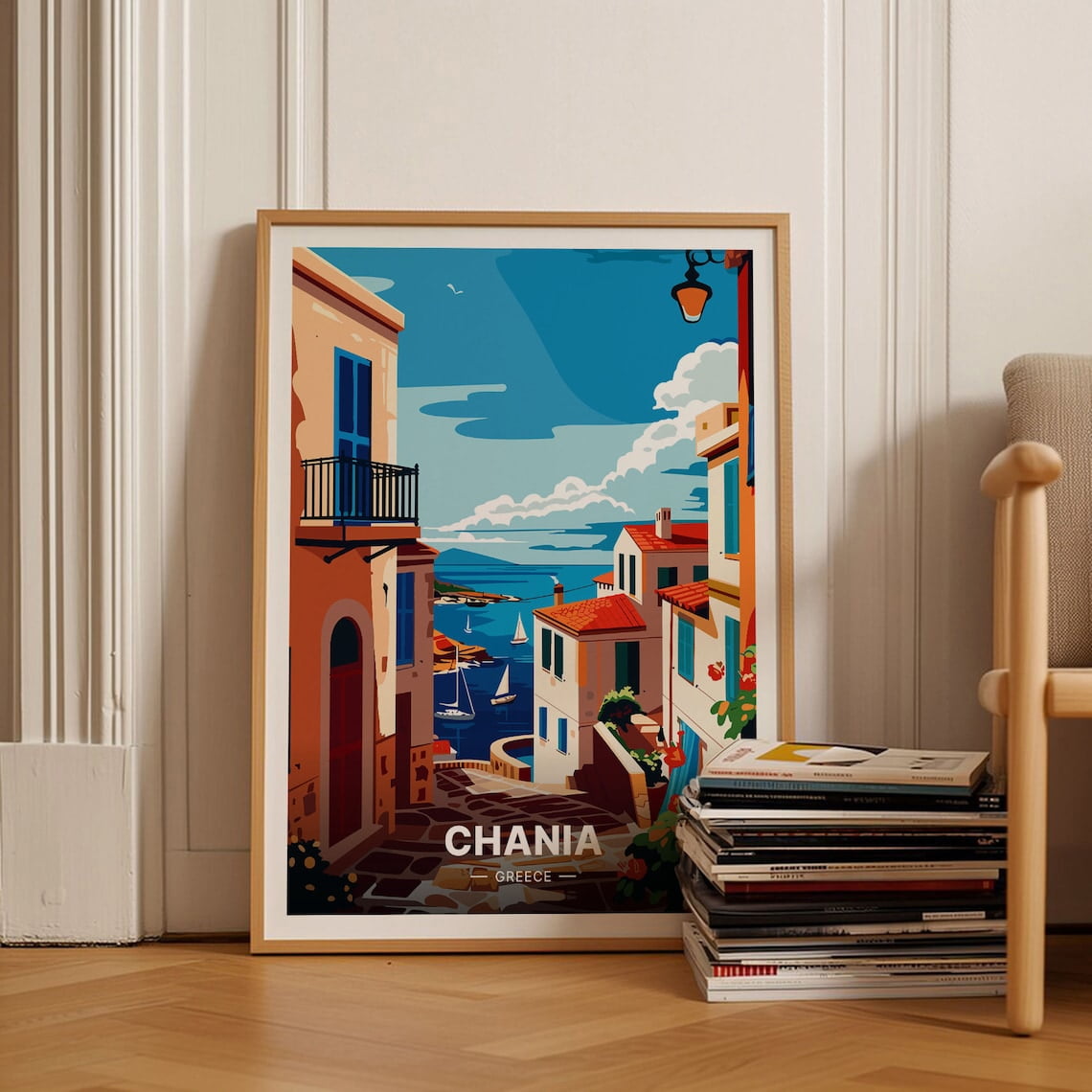 Chania Greece Travel Poster, Artistic Wall Art For Home Decor, Unique Gift For Travel ...