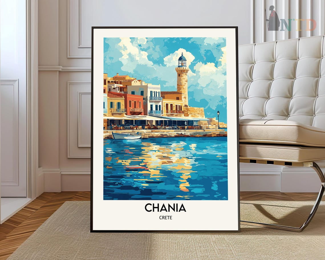Chania Travel Poster, Chaniachania Poster Print, Chania Photo, Chania ...