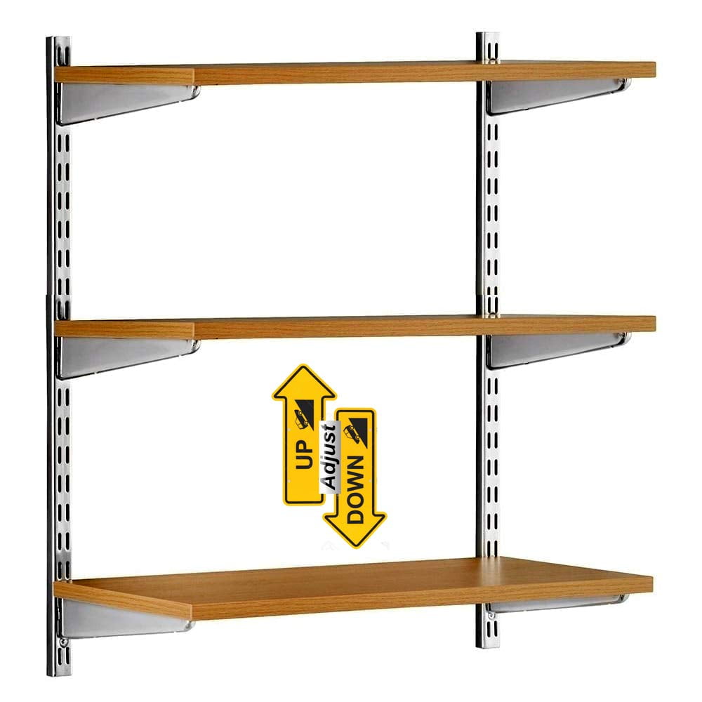 Channel Adjustable Wall Rack with 3 Shelves Multipurpose Storage Rack ...