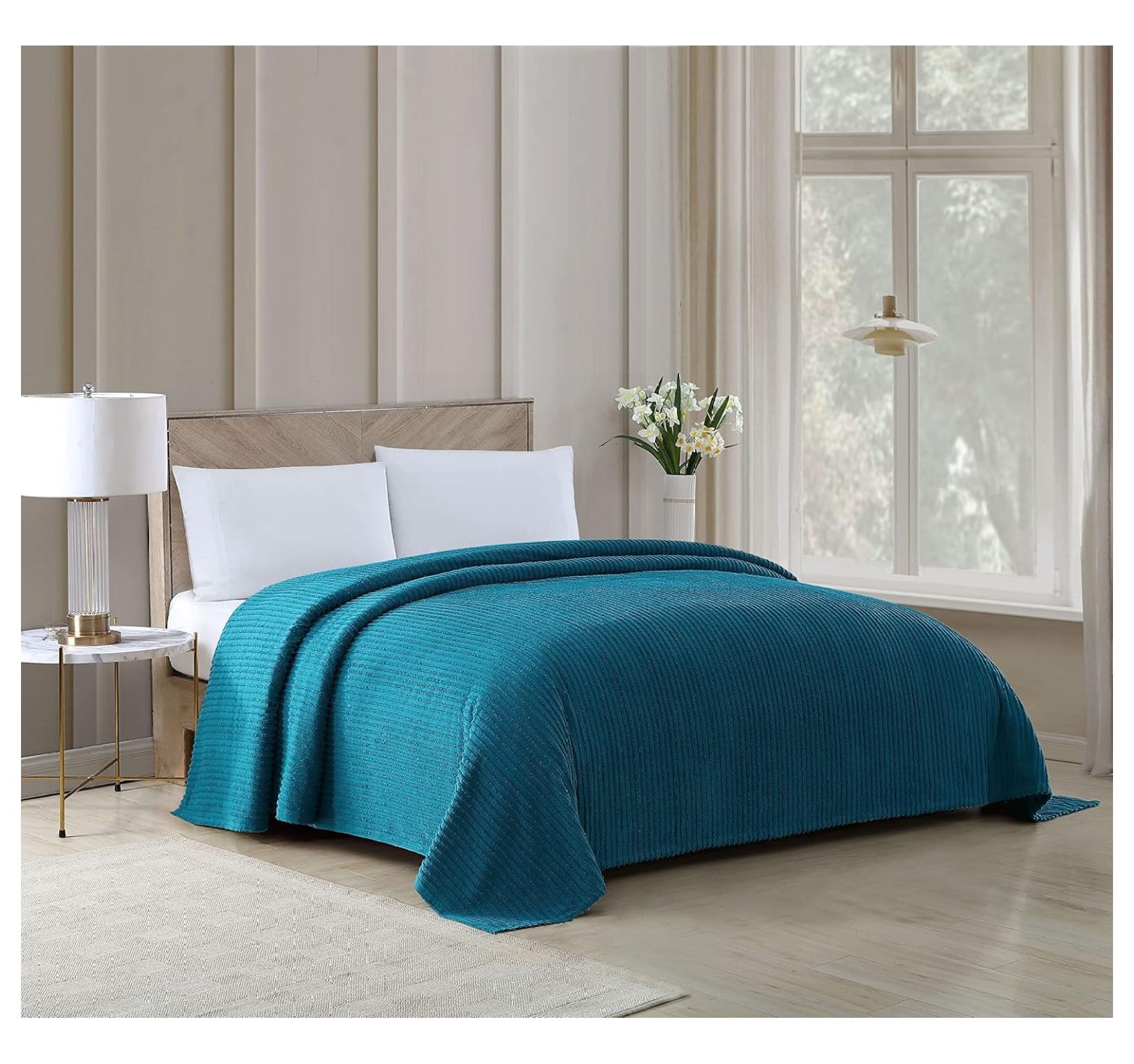Channel Chenille Bedspread, Full, Peacock - Walmart.com