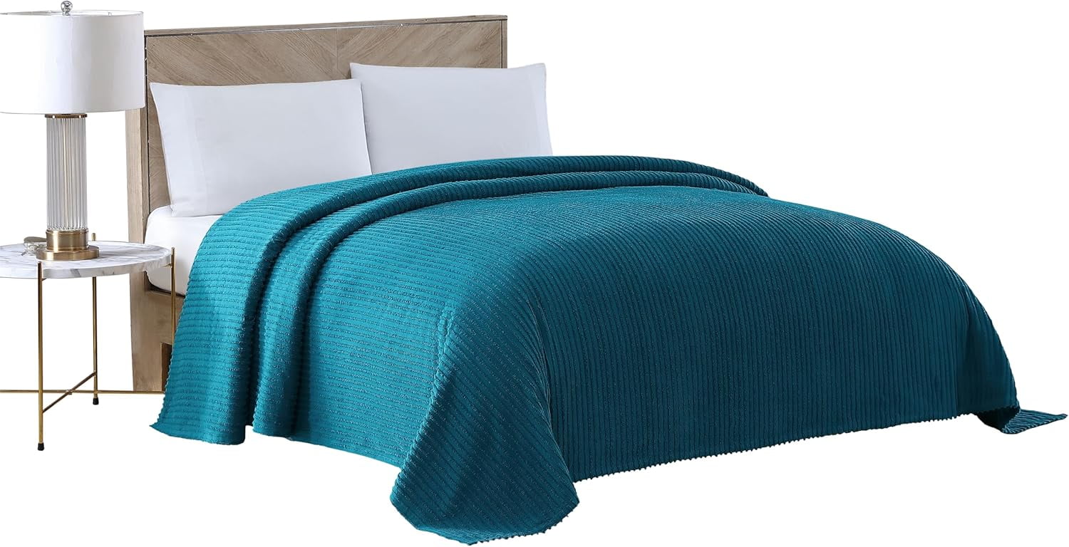 Channel Chenille Bedspread, Full, Peacock - Walmart.com