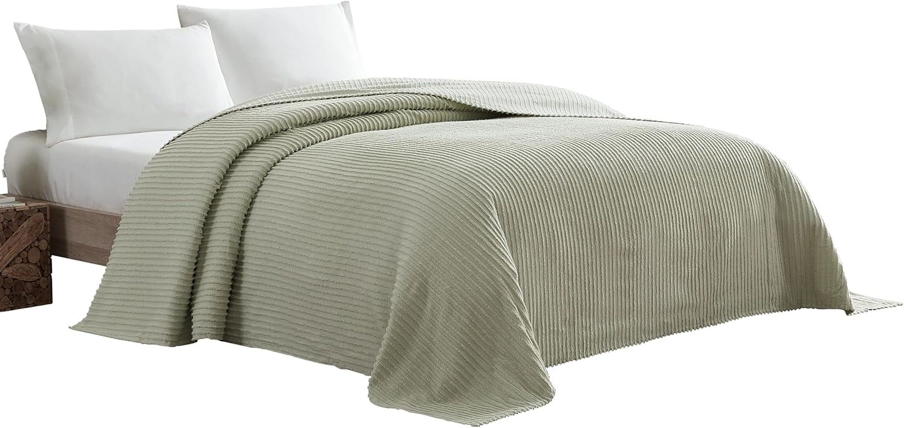 Channel Chenille Bedspread, Full, Sage - Walmart.com