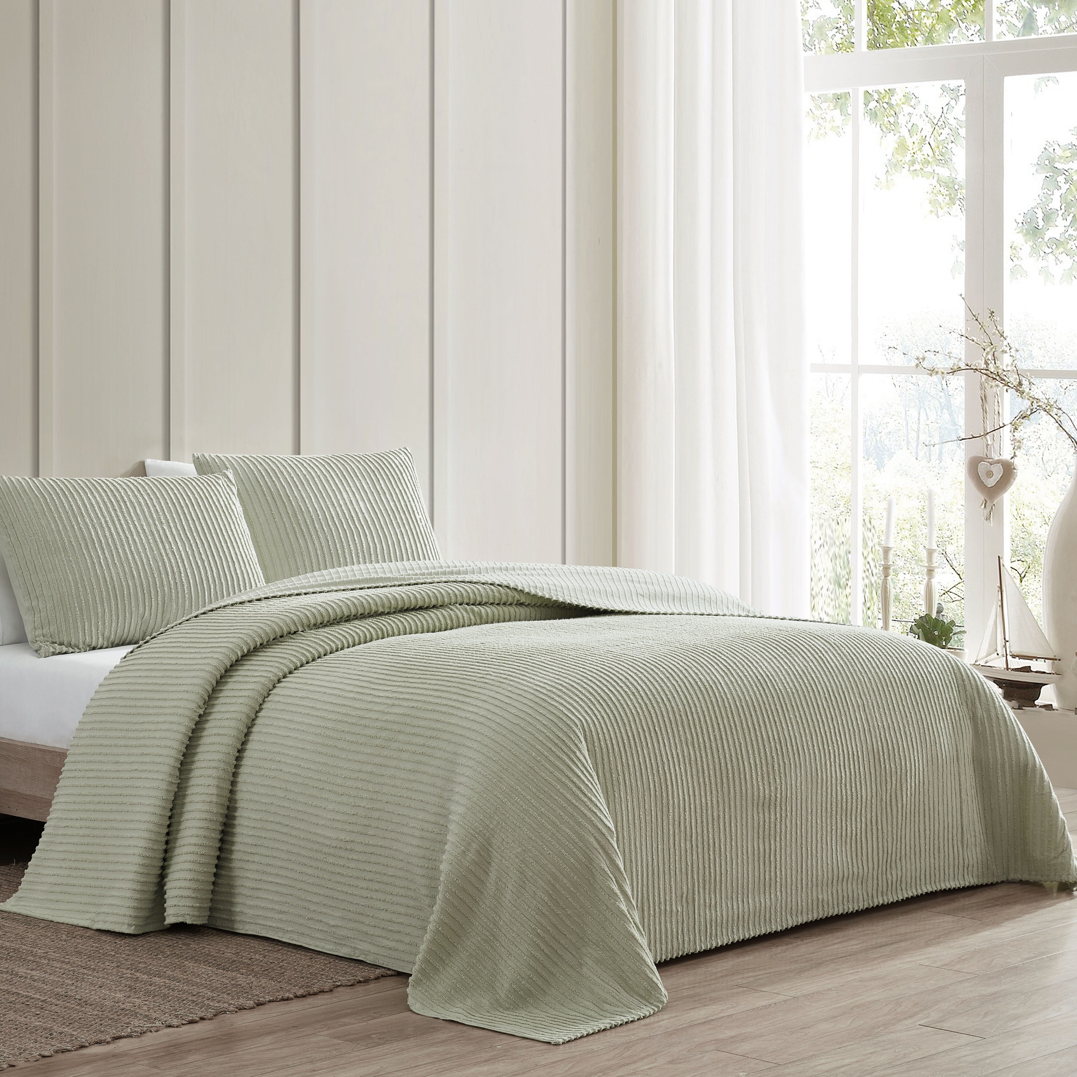 Channel Chenille Bedspread Sage Queen - Walmart.com