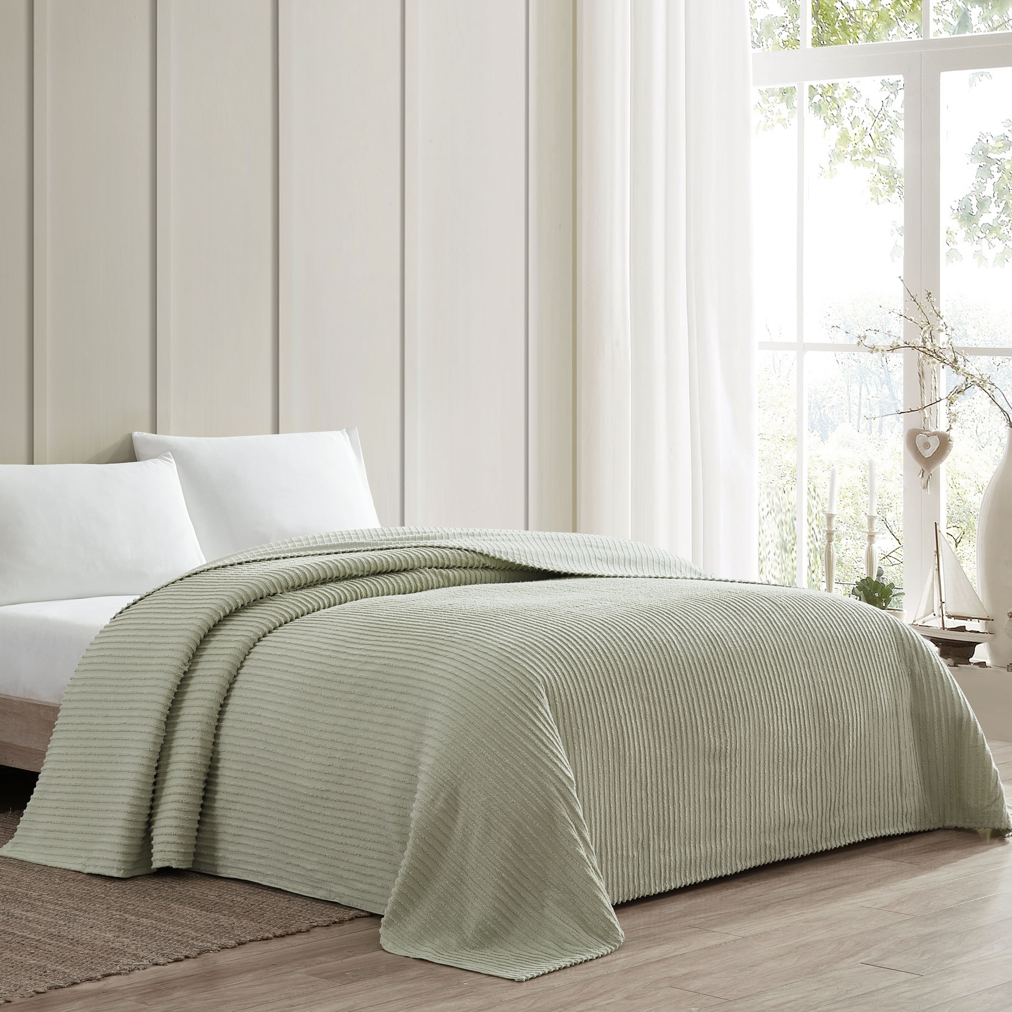 Channel Chenille Bedspread Sage Queen - Walmart.com