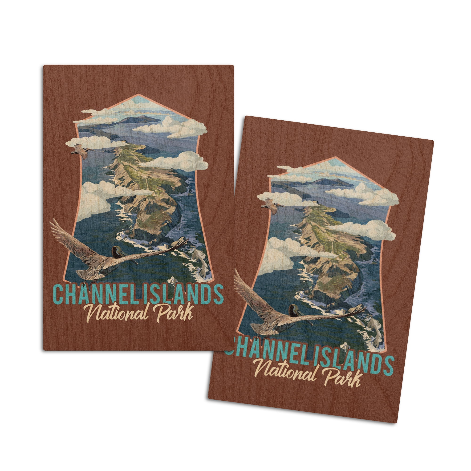 Channel Islands National Park, California, Bird's Eye View, Painterly ...