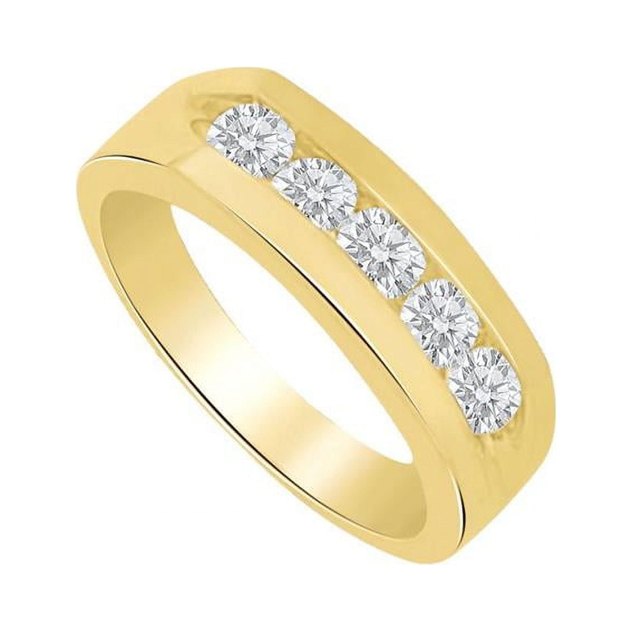 Channel Set Cubic Zirconia 14K Yellow Gold Mens Ring, Size 6.5 - Walmart.com