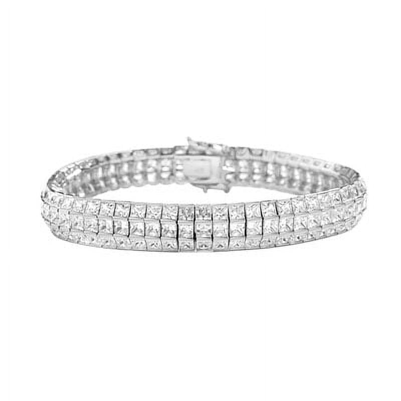 Channel Set Designer Bracelet with Artificial Princess Cut Diamonds by ...