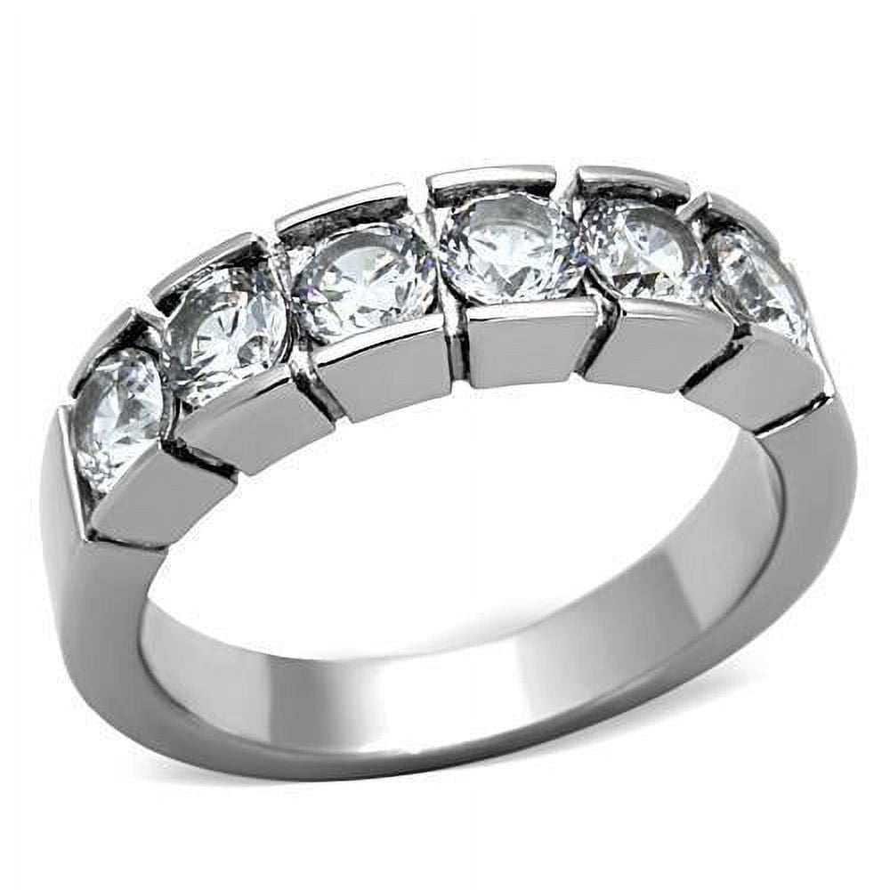 Channel Set Diamond Band, Six Stone Diamond Engagement Ring, Women's ...