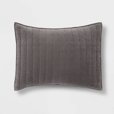Channel Stitch Velvet Quilt Sham - Cotton Backing, OEKO-TEX Certified ...