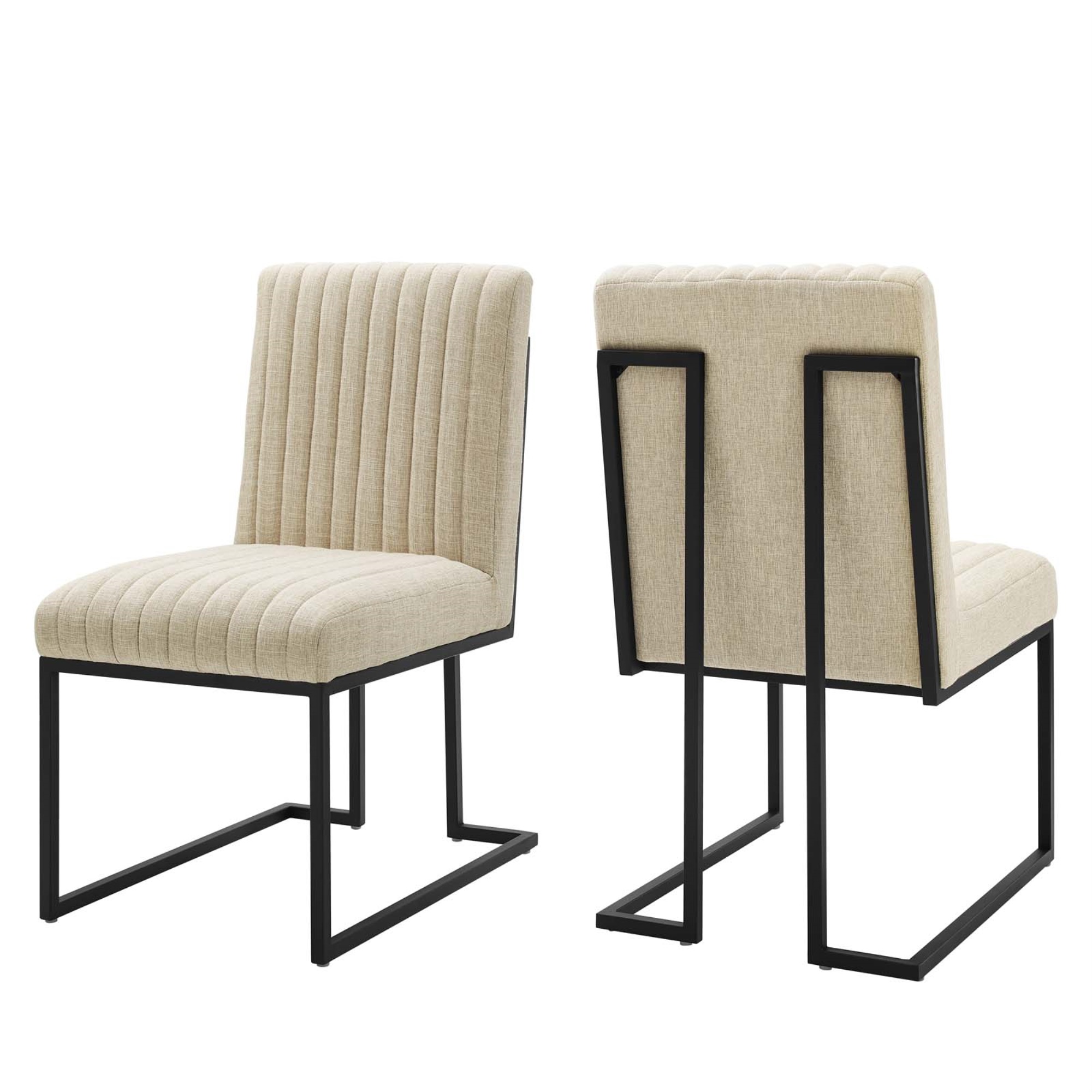 Channel Tufted Dining Chairs - Modern Style, Comfortable Seating, Set ...