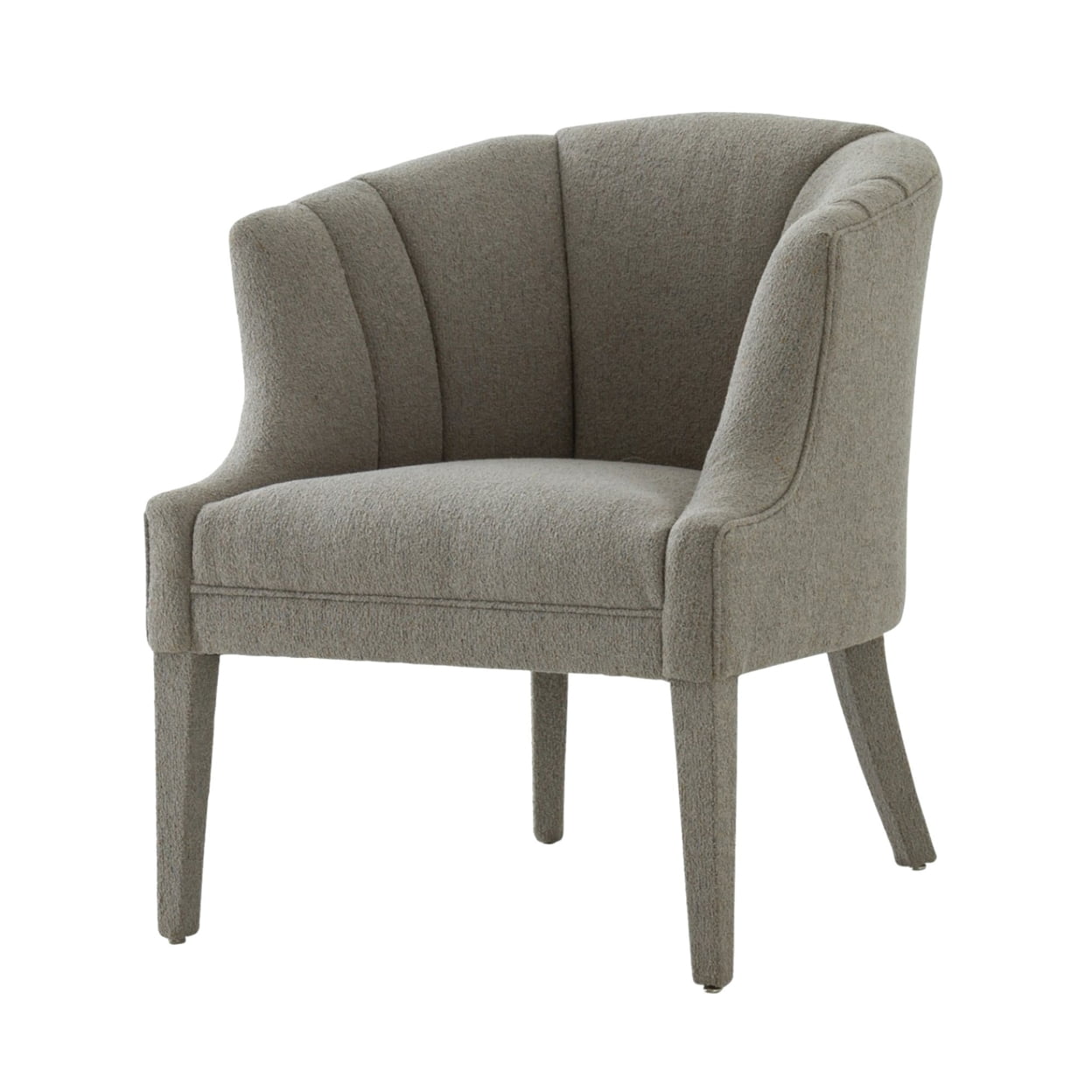 Channel Tufting Fabric Upholstered Accent Chair with Welt Trim Edges ...