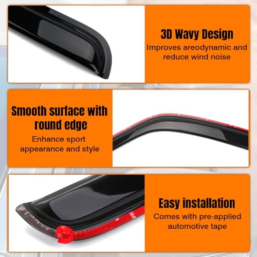 in Channel Window Visor Deflectors, Compatible with 1999-2011 Ford ...