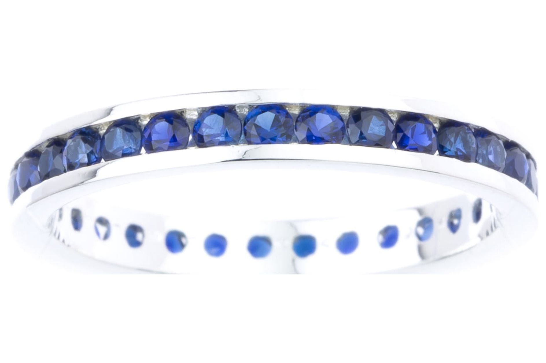 Channel-set Genuine Sapphire September Birthstone ring in Sterling ...